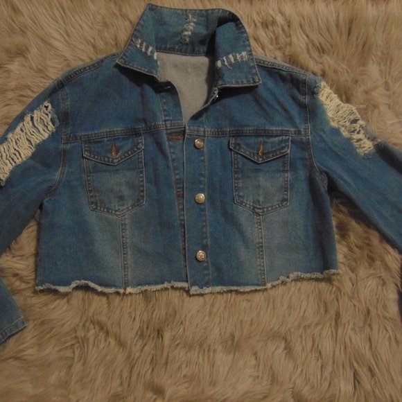 N/A | Jackets & Coats | New Half Waist Blue Jean Denim Jacket Wrips ...